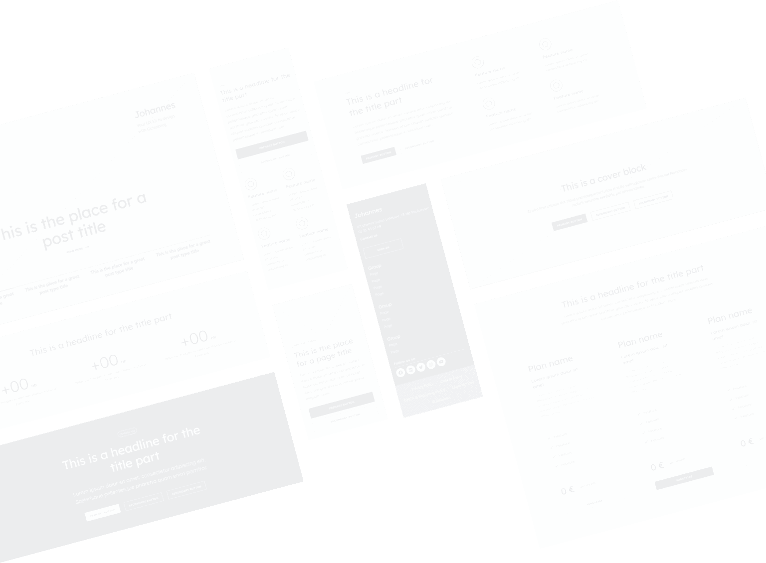 Johannes - the first opensource wireframe kit for Wordpress